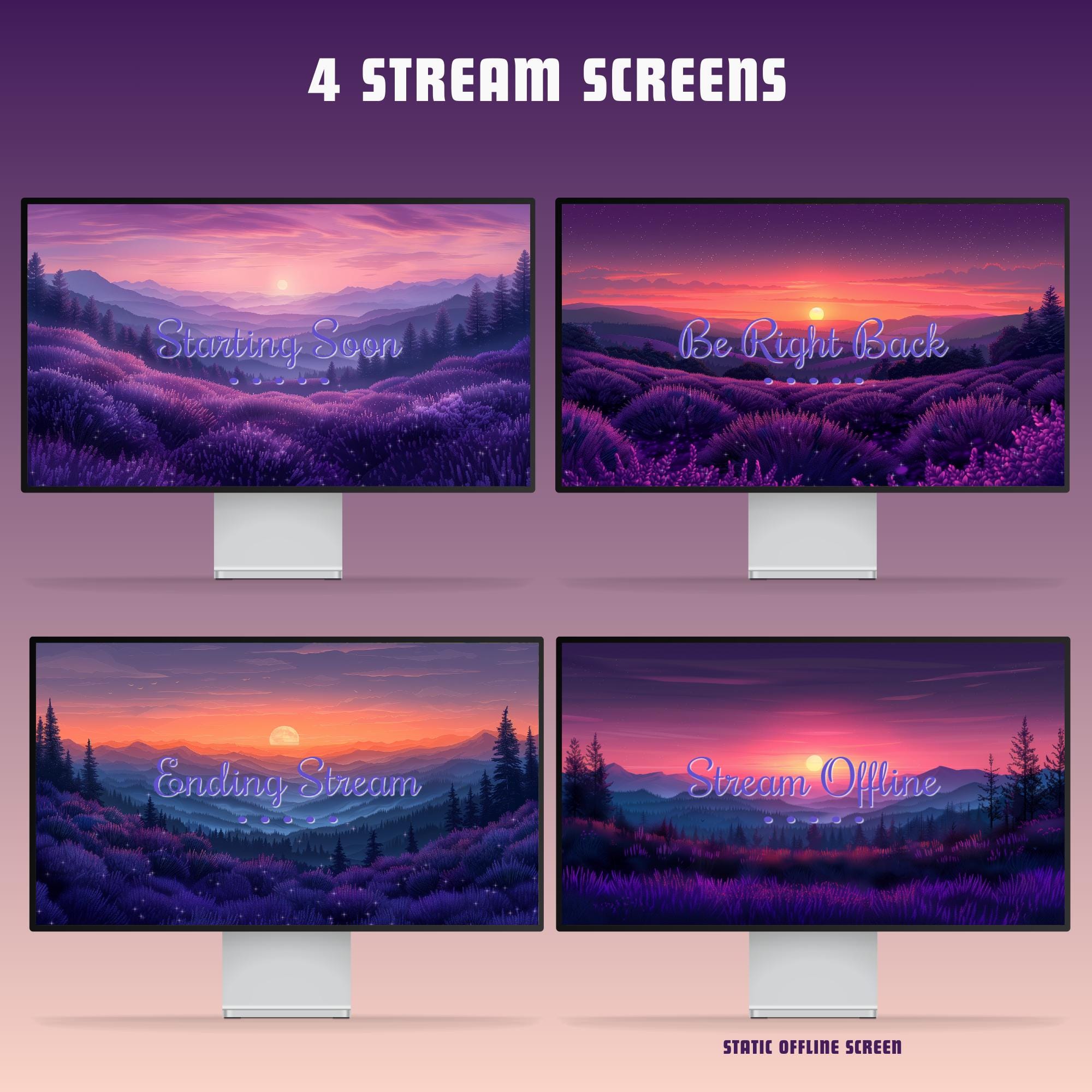 Stream Screens Twitch Banner Purple Valley Animated Screen Twitch ...