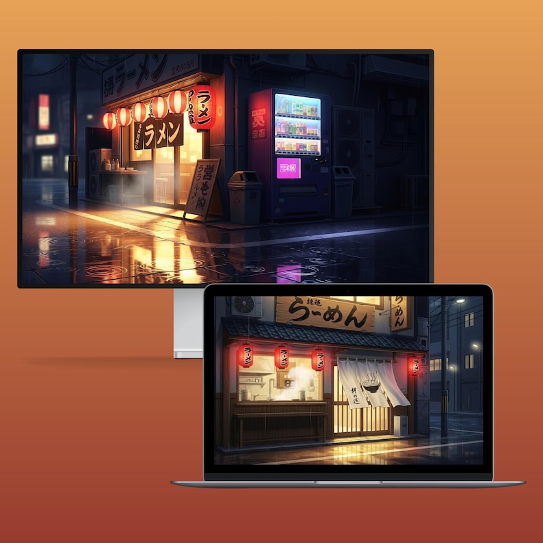 Cozy Ramen Nights Desktop Wallpaper Anime Mac Wallpaper Cozy Laptop ...