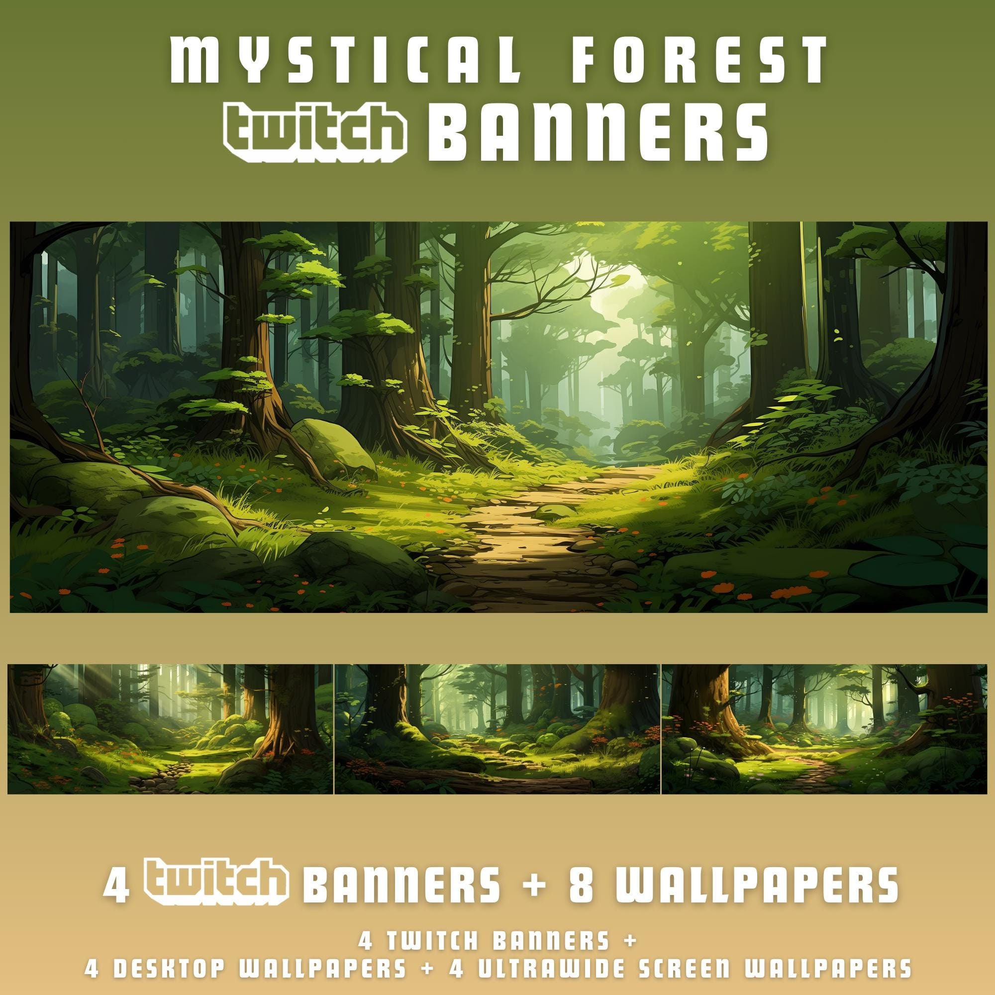 Mystical Forest Twitch Banners Cozy Twitch Profile Banner Forest Twitch ...