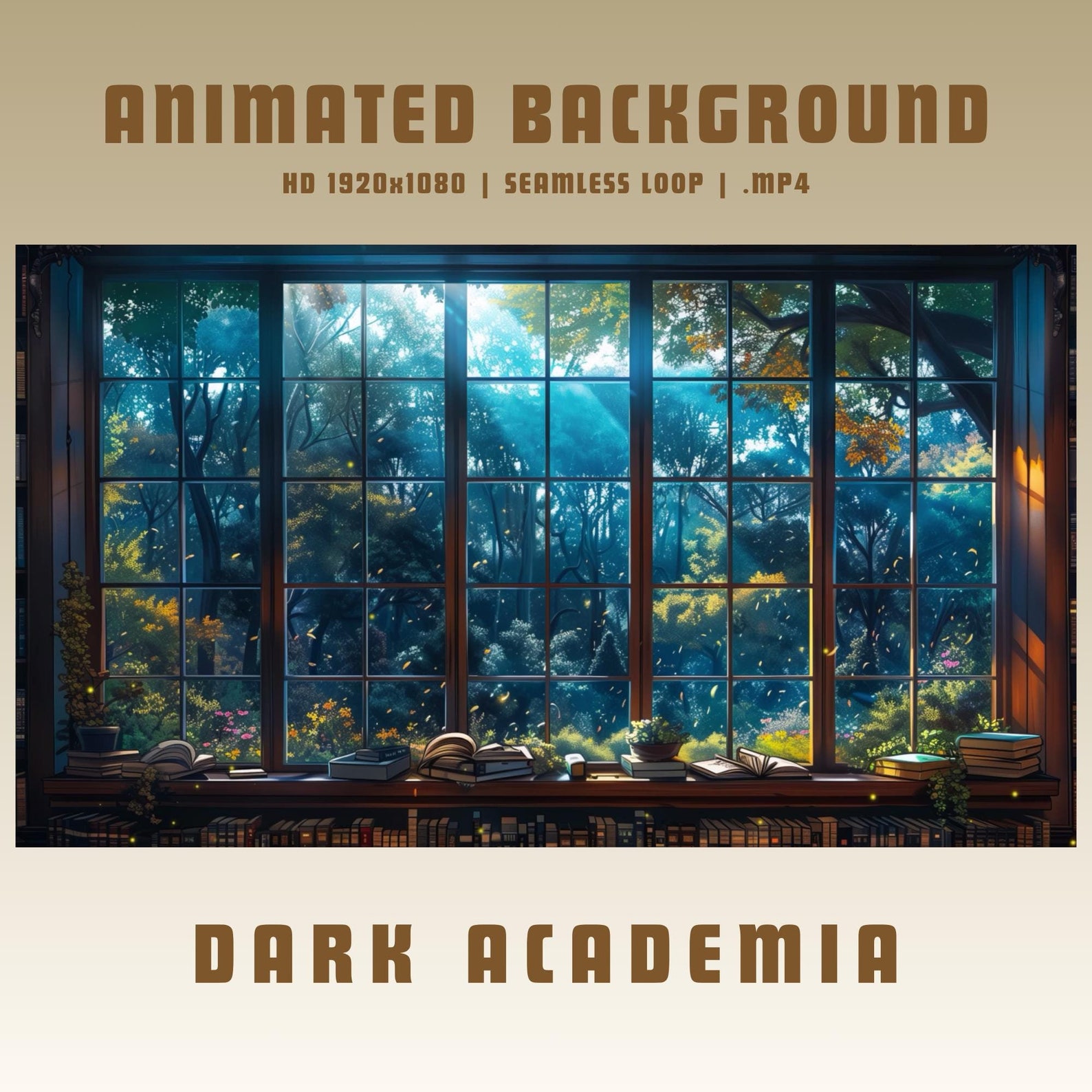Vtuber Animated Background Dark Academia Library Vtuber Background ...
