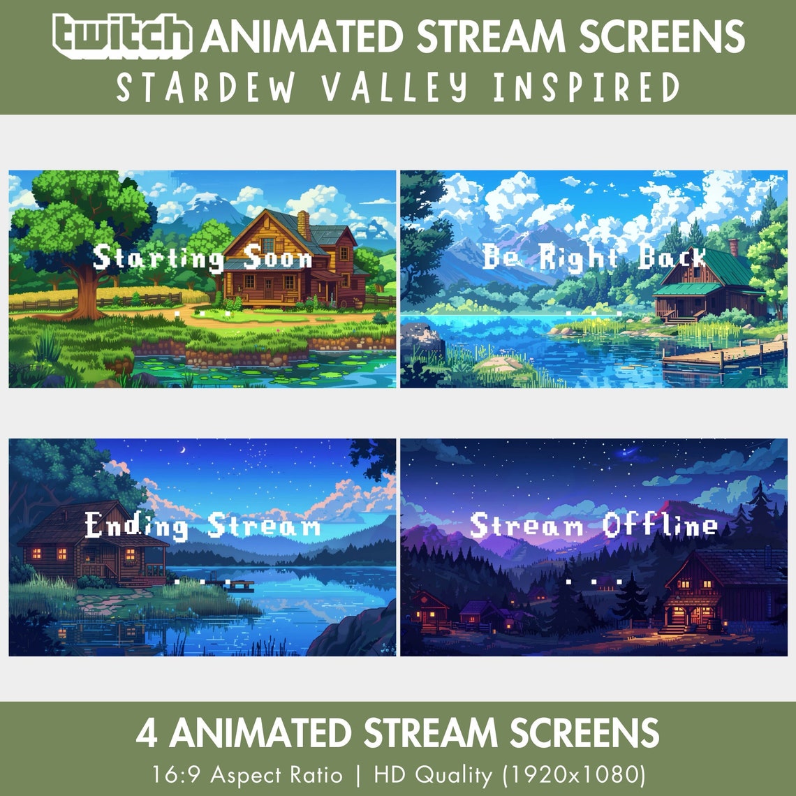 Stardew Valley Inspired Animated Stream Screens Stardew Twitch Screens ...