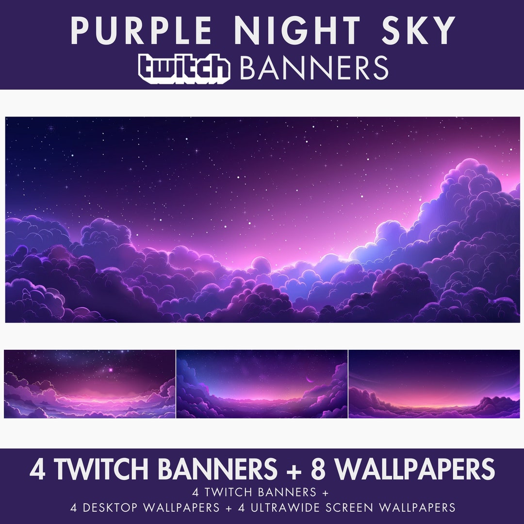 Twitch Banner Purple Night Sky Twitch Banner Purple Twitch Ultrawide ...