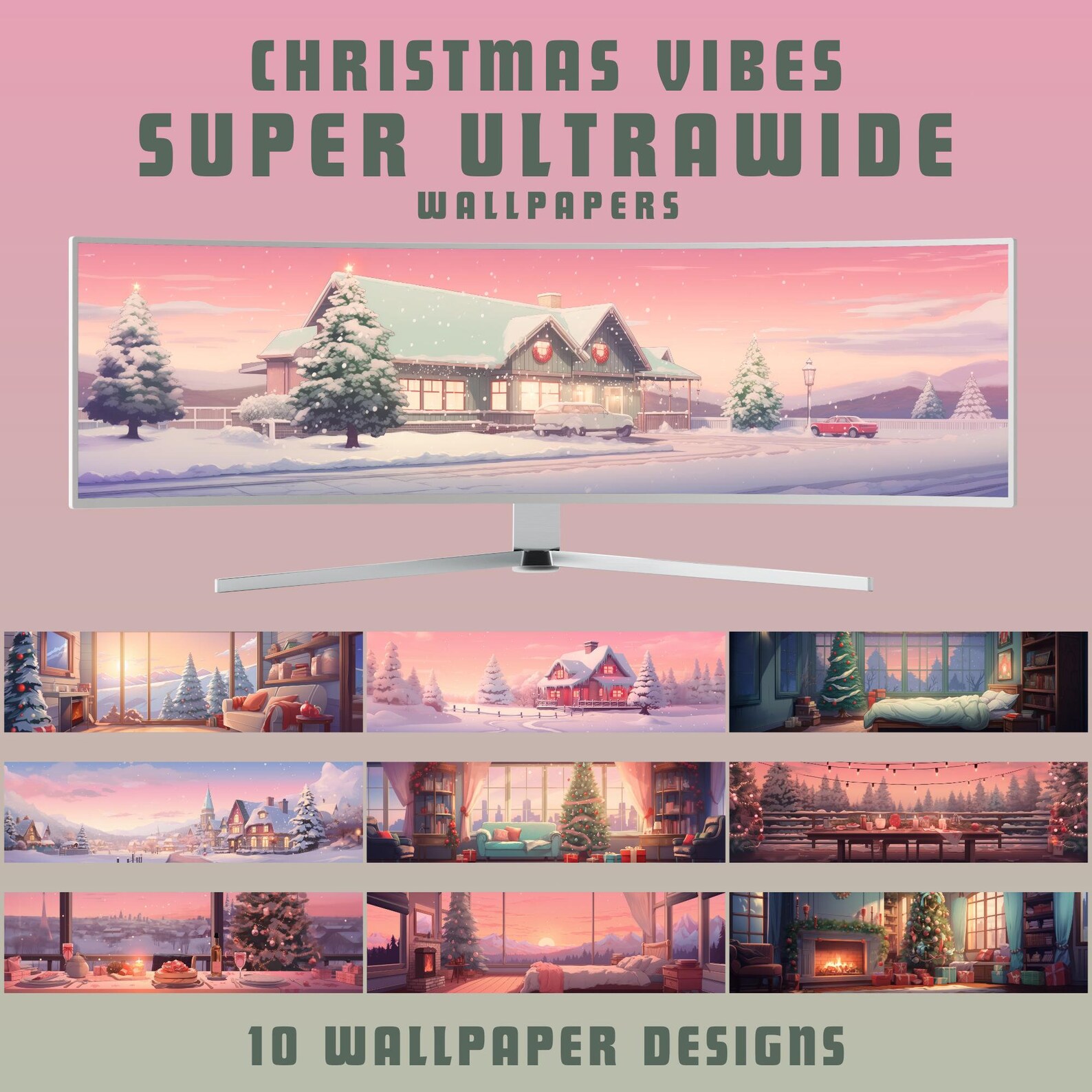 Christmas Vibes Super Ultrawide Wallpaper Desktop Wallpaper Desktop ...