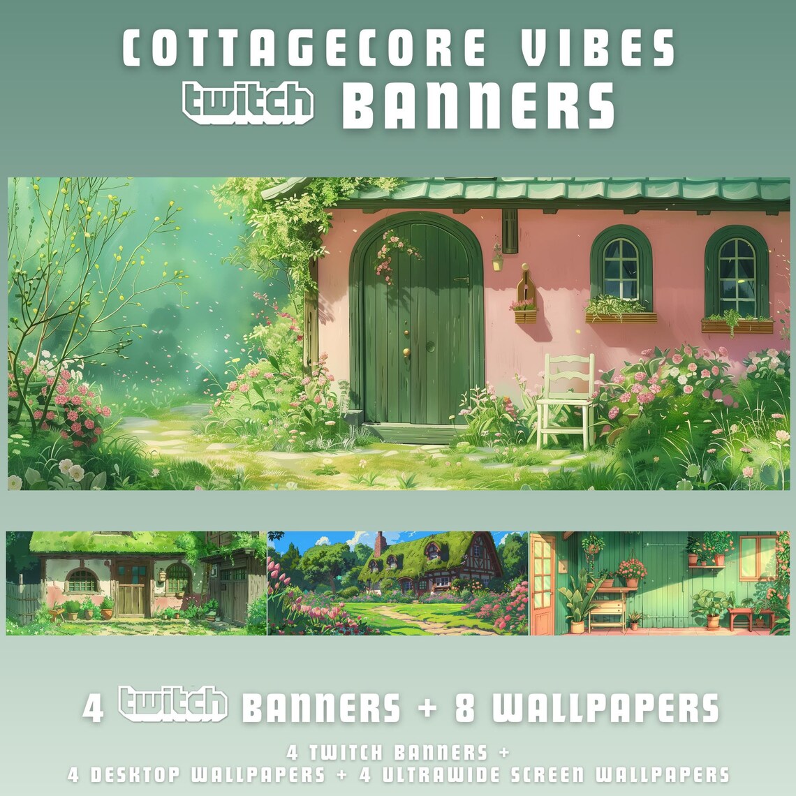 Cottagecore Twitch Banner Cozy Twitch Banner Lofi Ultrawide Wallpaper ...