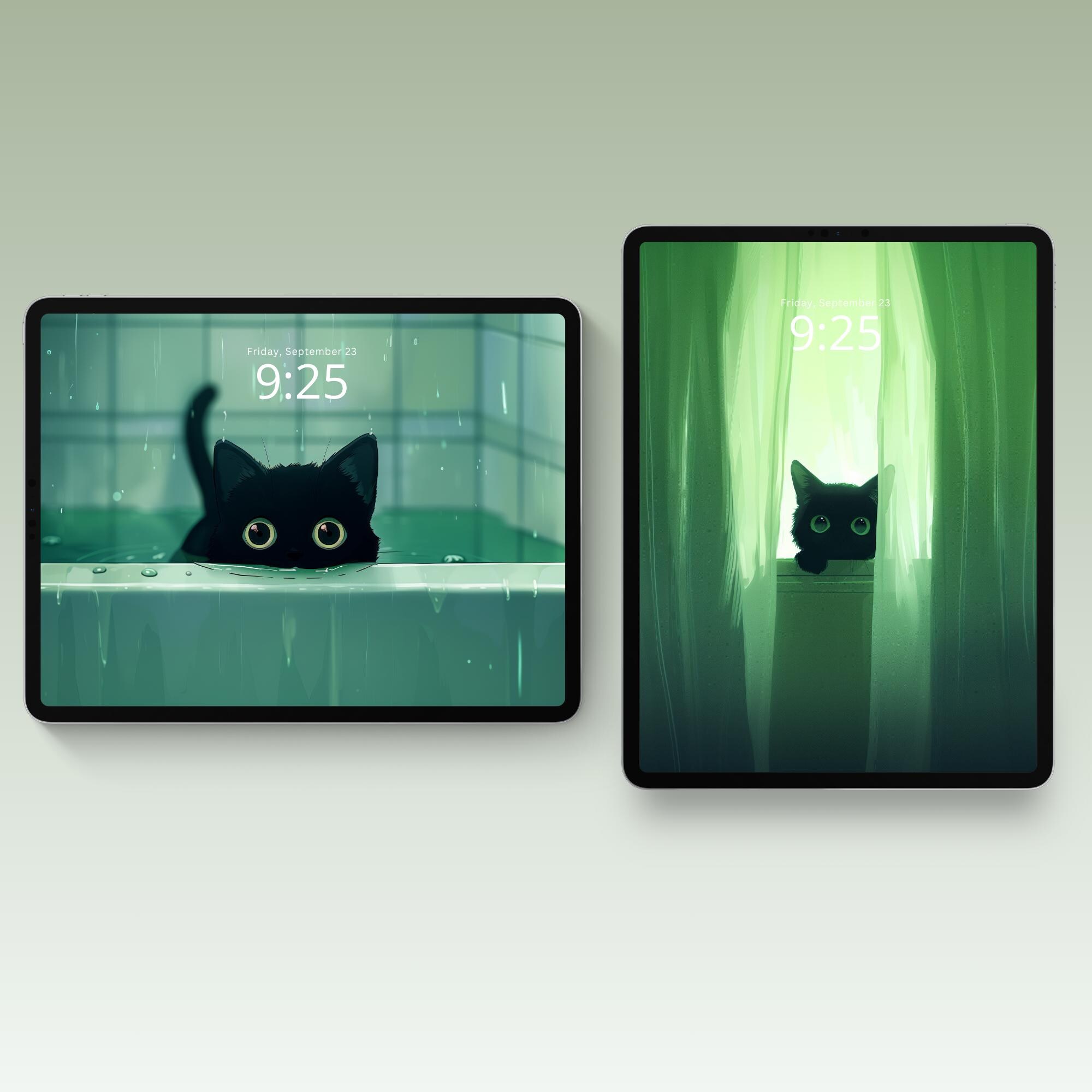 Black Cats iPad Wallpaper Lofi iPad Background Tablet Wallpaper Cat ...