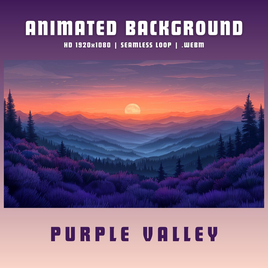 Purple Animated Background Cute Vtuber Background Purple Overlay Twitch ...