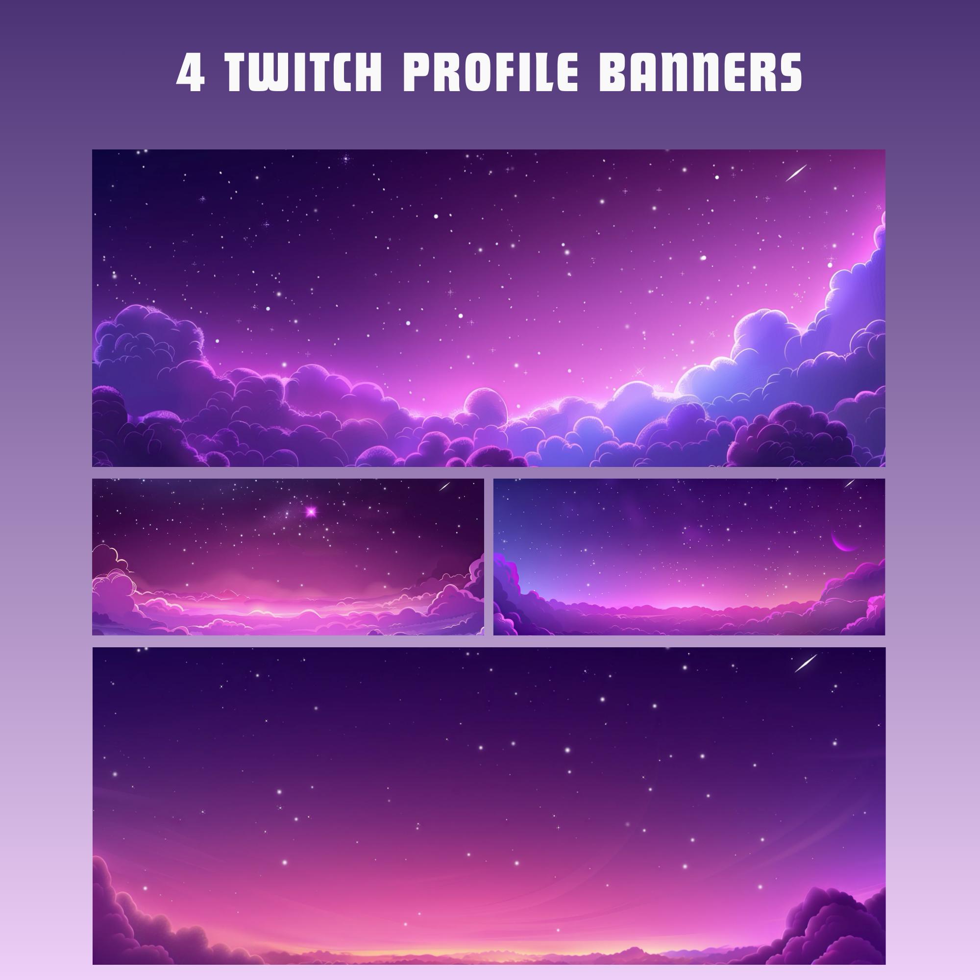 Stream Screens Twitch Banner Purple Night Sky Animated Screen Twitch ...