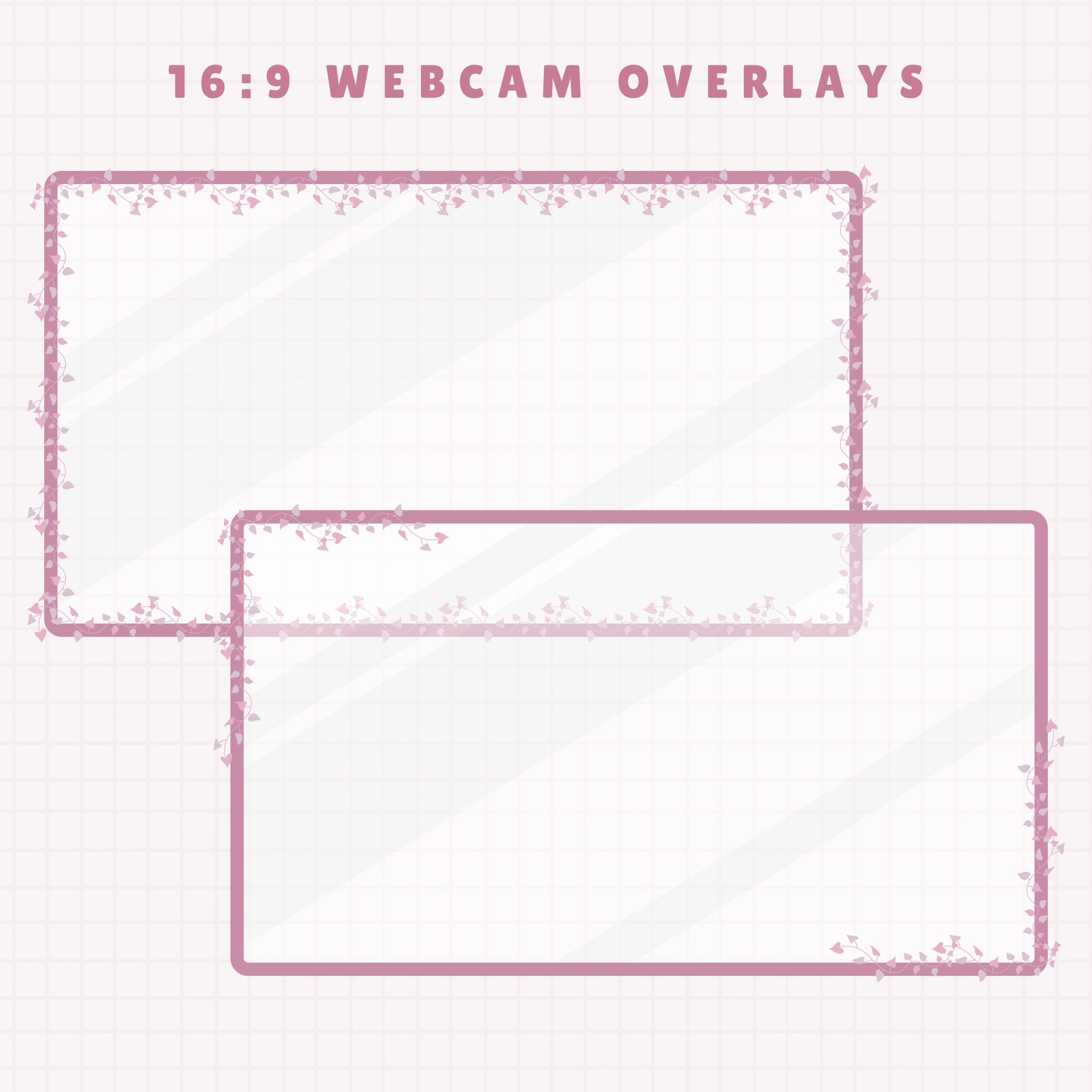 Simple Pink Vines Webcam Overlay Simple Webcam Border Twitch Webcam ...