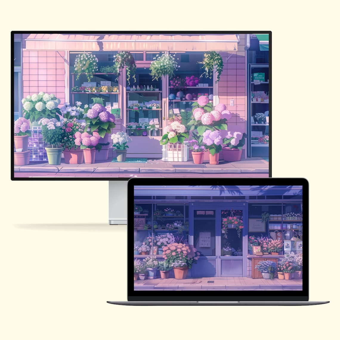 Flower Shop Wallpaper Laptop Wallpaper MacBook Wallpaper Anime ...