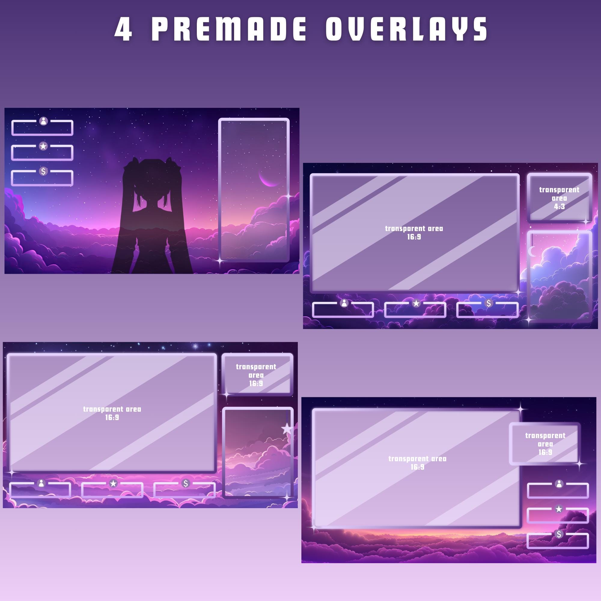 Purple Twitch Stream Package Animated Purple Twitch Overlay Twitch ...