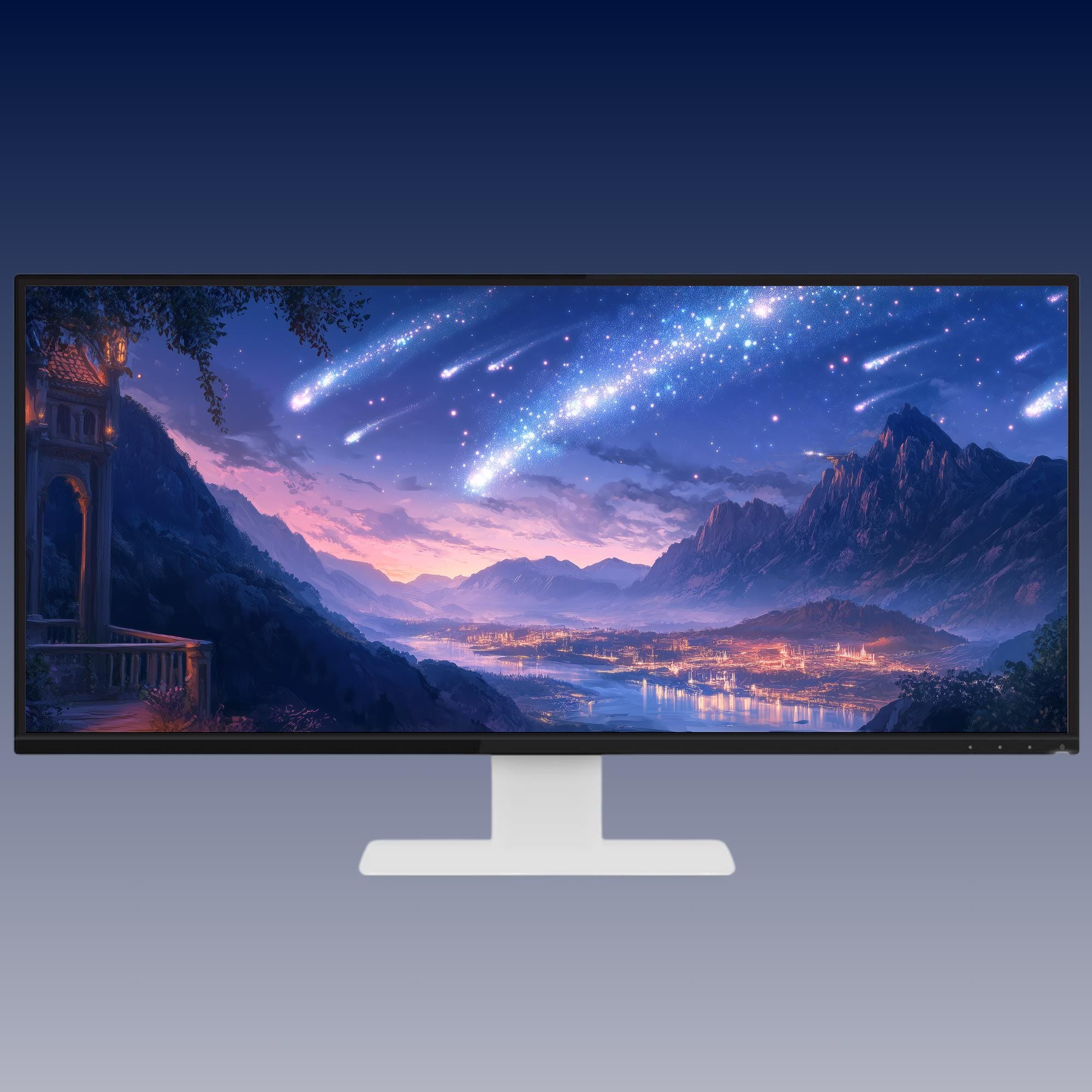 Starfall Velaris Ultrawide Wallpaper City of Starlight Desktop ...