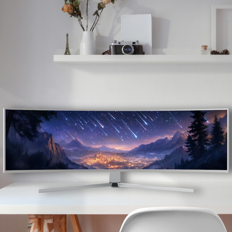 Starfall Velaris Inspired Super Ultrawide Wallpaper Acotar Wallpaper ...