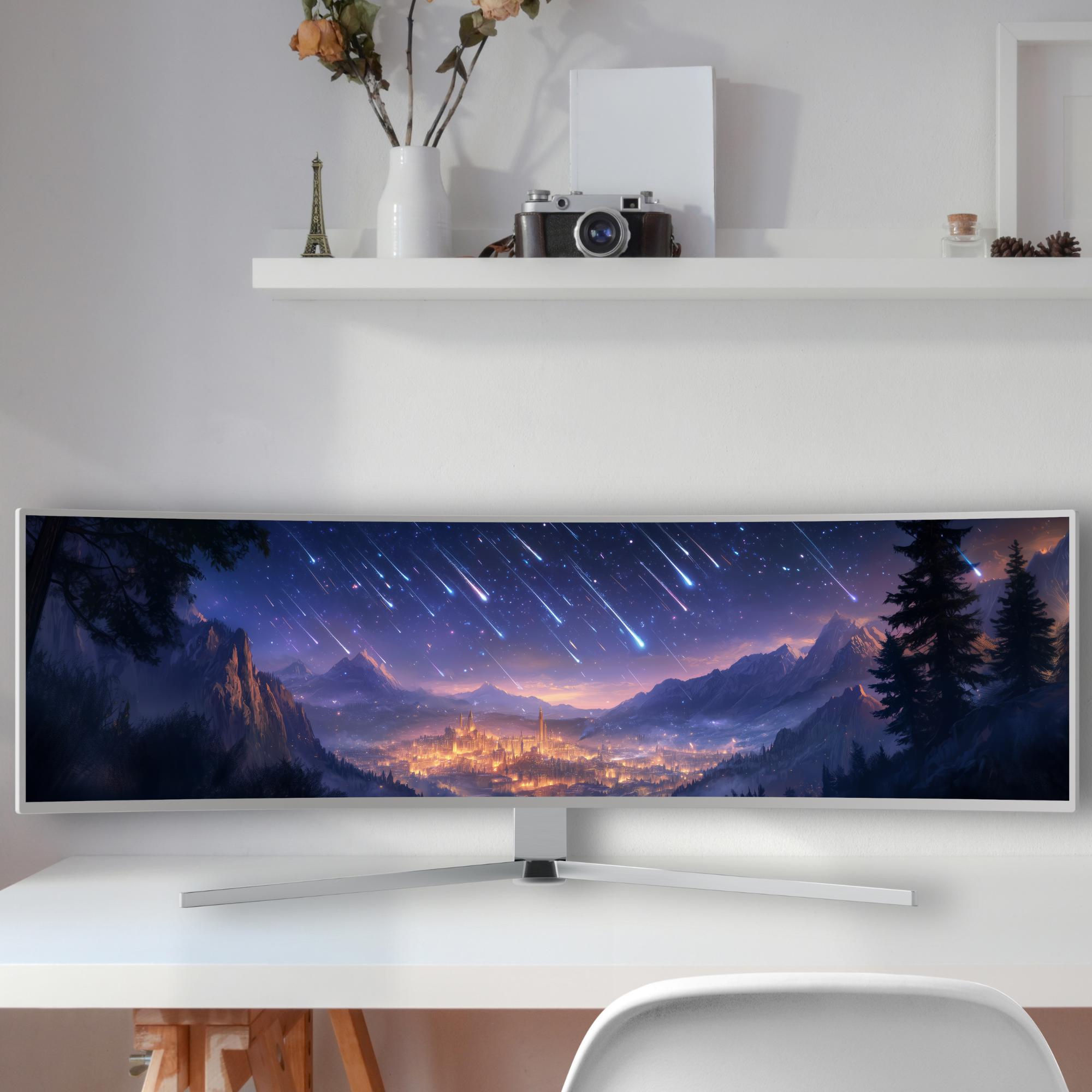Starfall Velaris Inspired Super Ultrawide Wallpaper Acotar Wallpaper ...