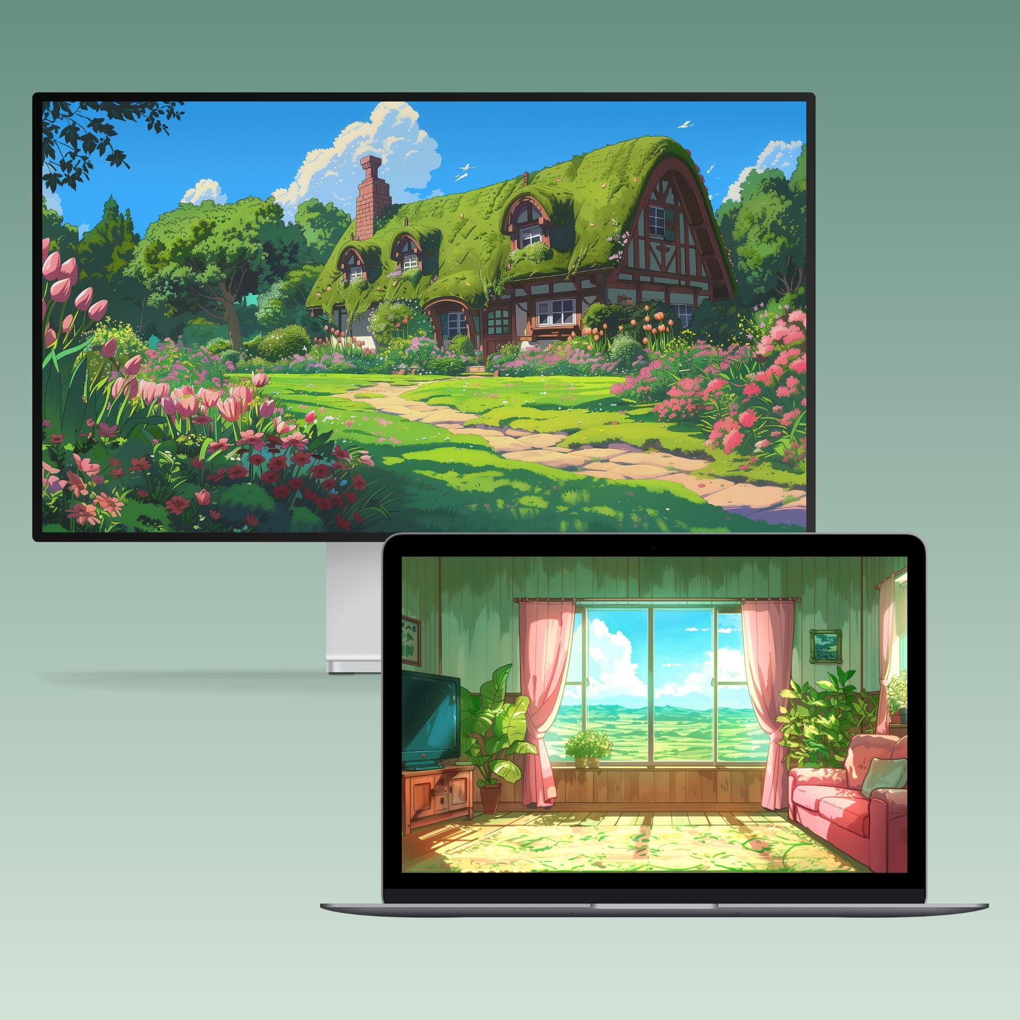 Cottagecore Desktop Wallpaper Laptop Wallpaper MacBook Wallpaper Anime ...