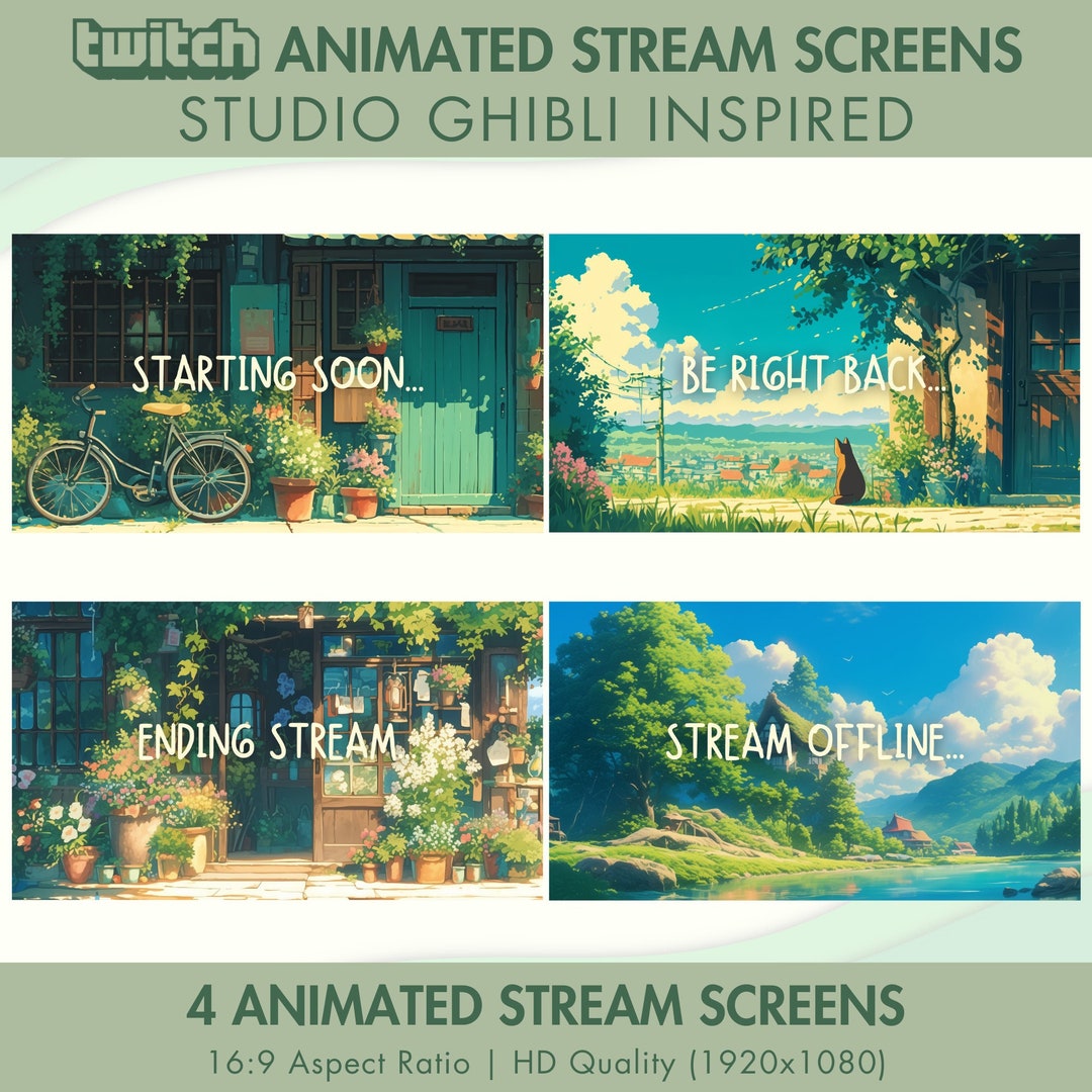 Animated Stream Screens Studio Ghibli Vtuber Twitch Screens Obs Twitch ...