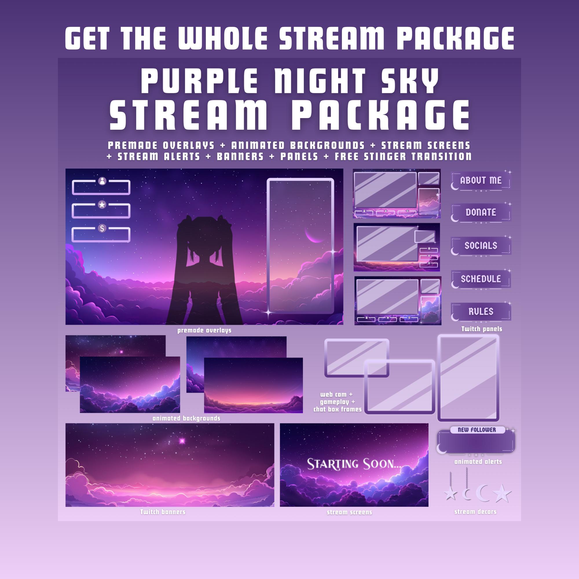 Twitch Banner Purple Night Sky Twitch Banner Purple Twitch Ultrawide ...