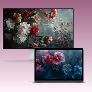 Moody Floral Desktop Wallpaper Laptop Wallpaper MacBook Wallpaper Moody ...