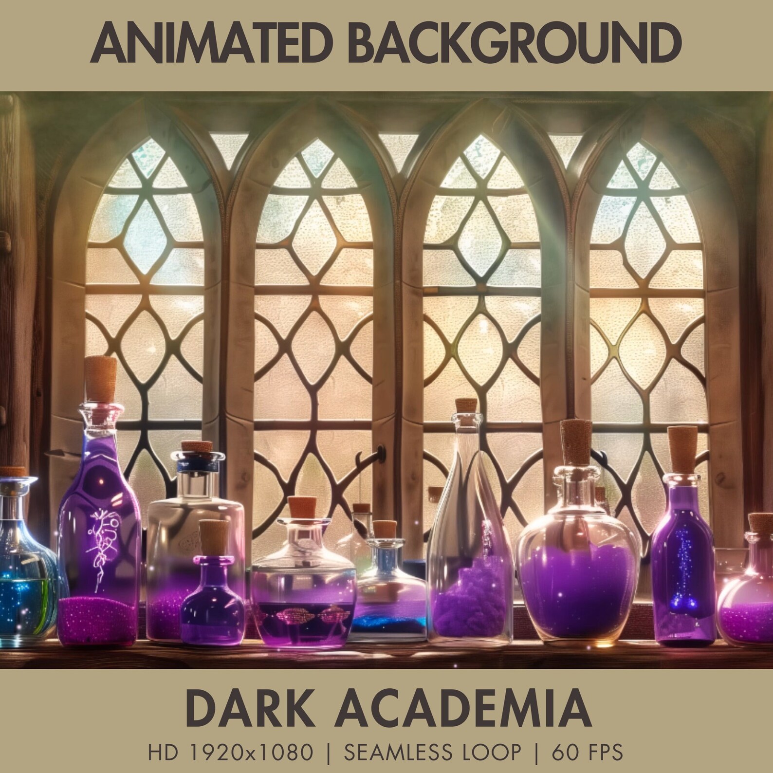 Vtuber Animated Background Dark Academia Library Vtuber Background ...