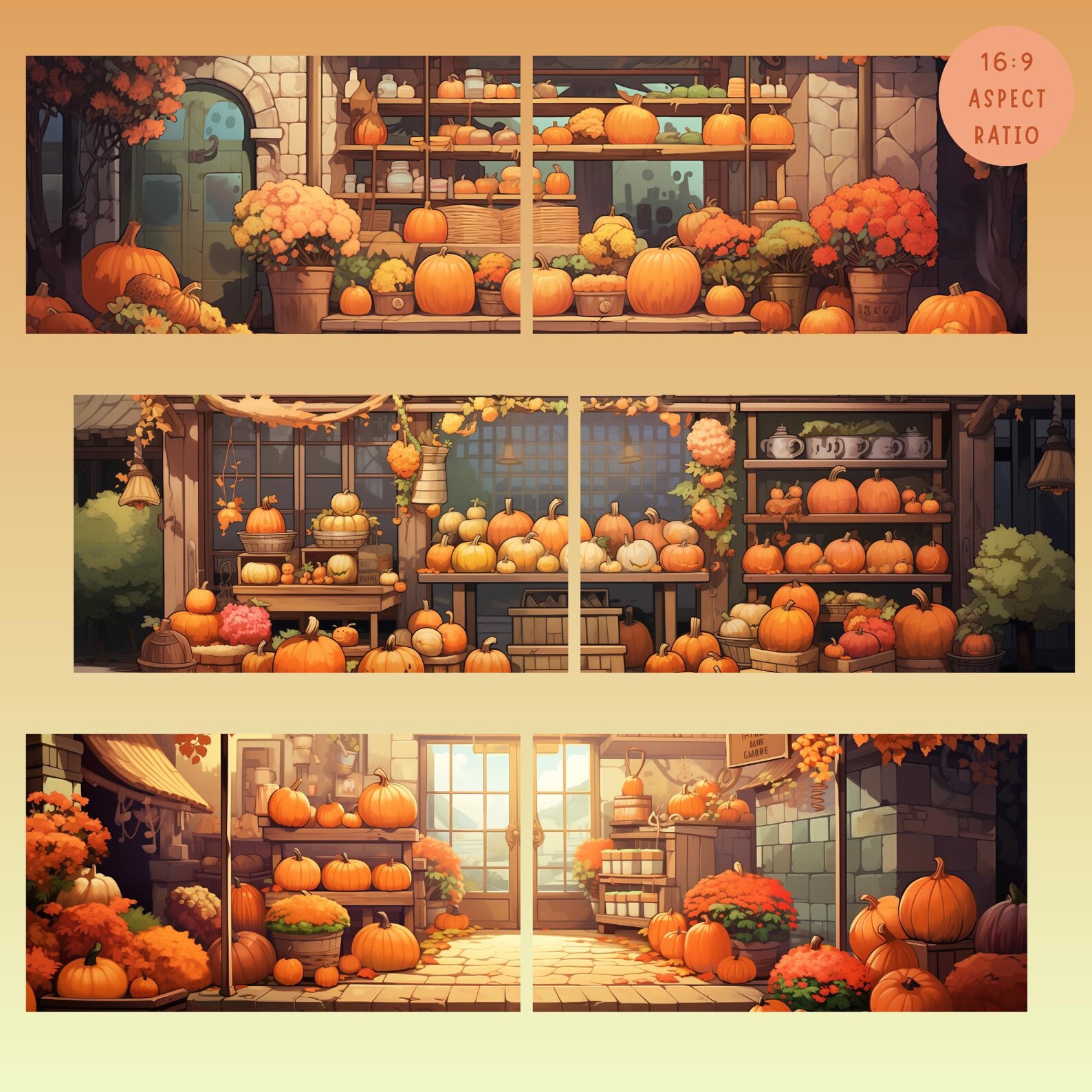 Autumn Pumpkins Dual Screen Desktop Wallpaper Halloween Wallpaper ...