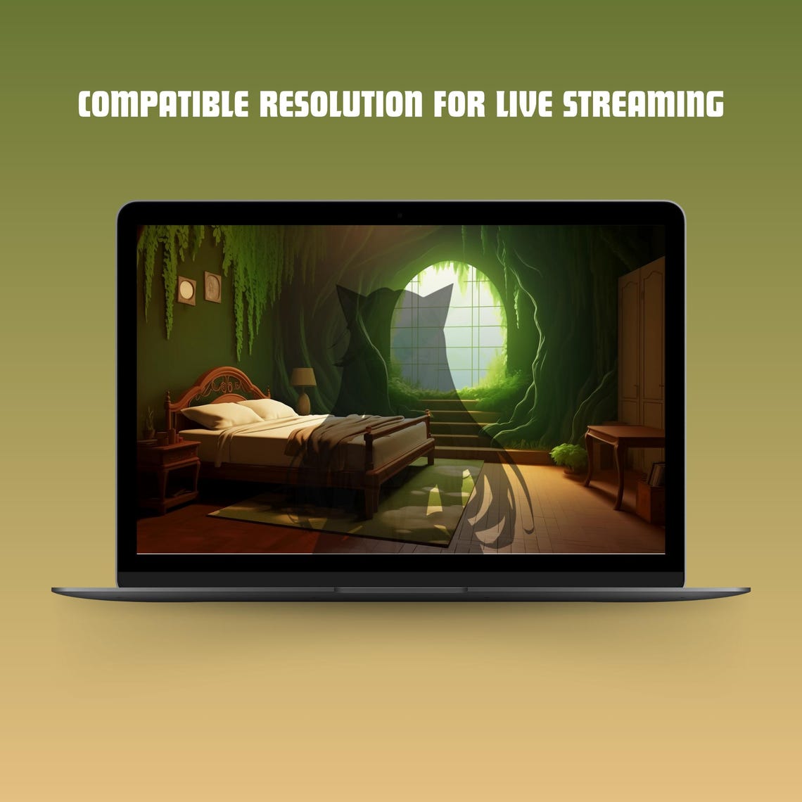 Vtuber Animated Background Forest Room Animated Background Green ...