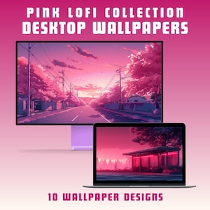 Pink Lofi Desktop Wallpaper Laptop Wallpaper MacBook Wallpaper Anime ...