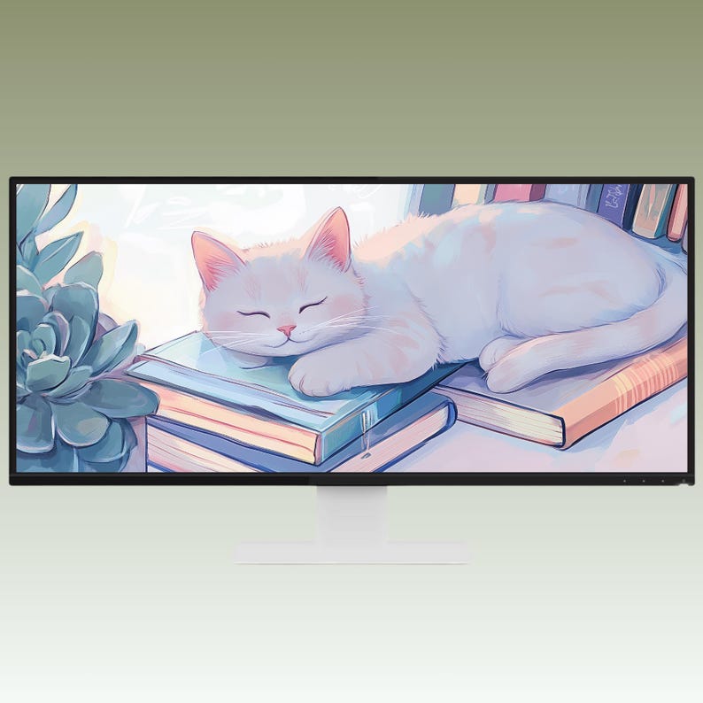 Cozy Cats Ultrawide Wallpaper Ghibli Cats Desktop Wallpaper Cozy Ultra ...