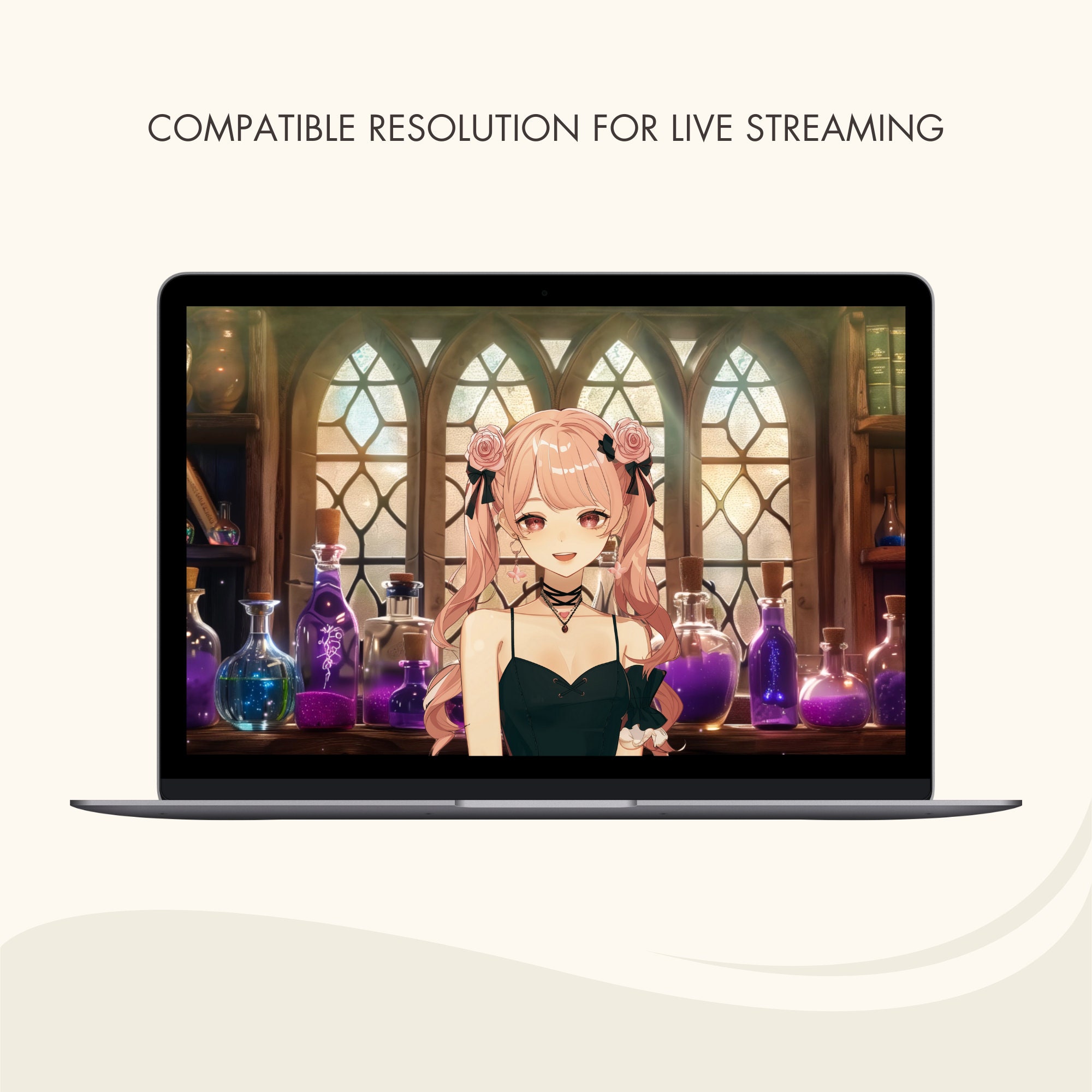 Vtuber Animated Background Dark Academia Library Vtuber Background ...