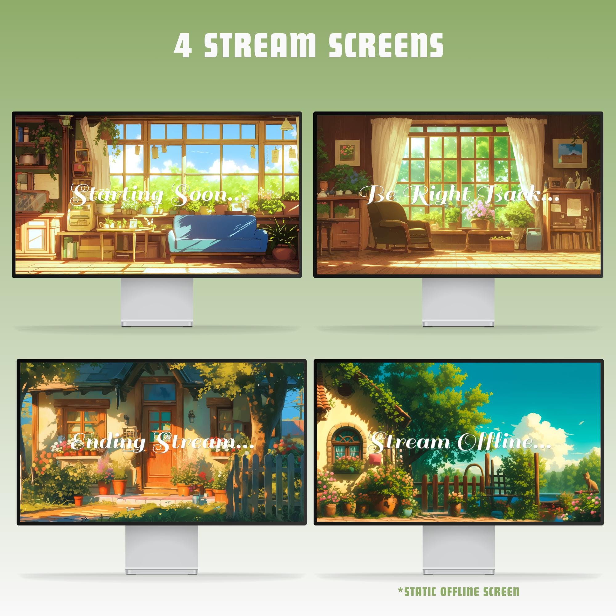 Cottagecore Stream Screens Twitch Banner Animated Screen Twitch Stream ...