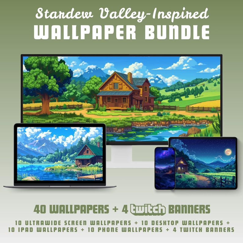 Stardew Valley Inspired Desktop Wallpaper Ultrawide Wallpaper Twitch ...