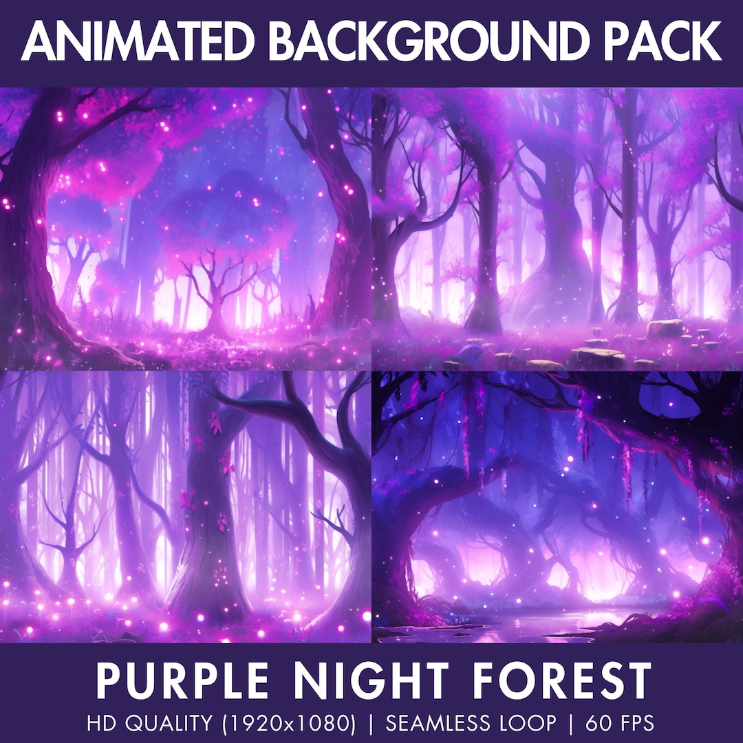 4x Purple Vtuber Background Witch Vtuber Animated Background Purple ...