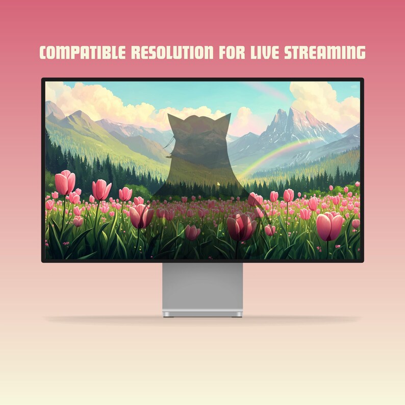 Cute Animated Backgrounds Pastel Meadow Vtuber Background Pink Overlay ...