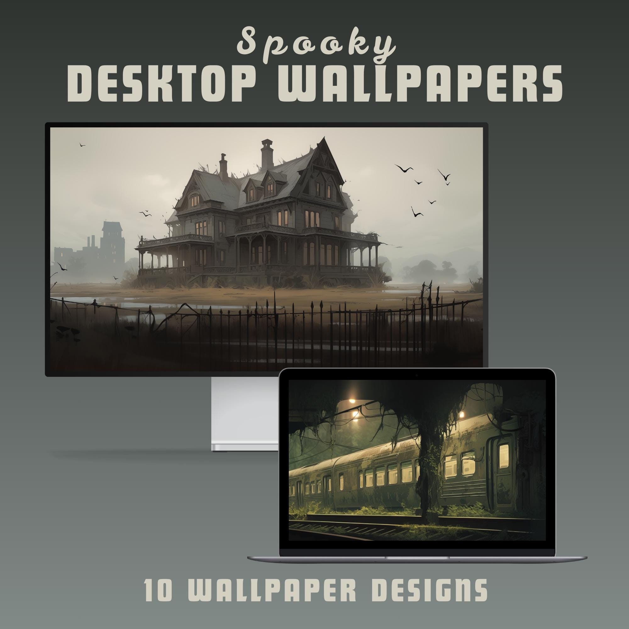 Spooky Desktop Wallpaper Halloween Wallpaper Laptop Wallpaper MacBook ...