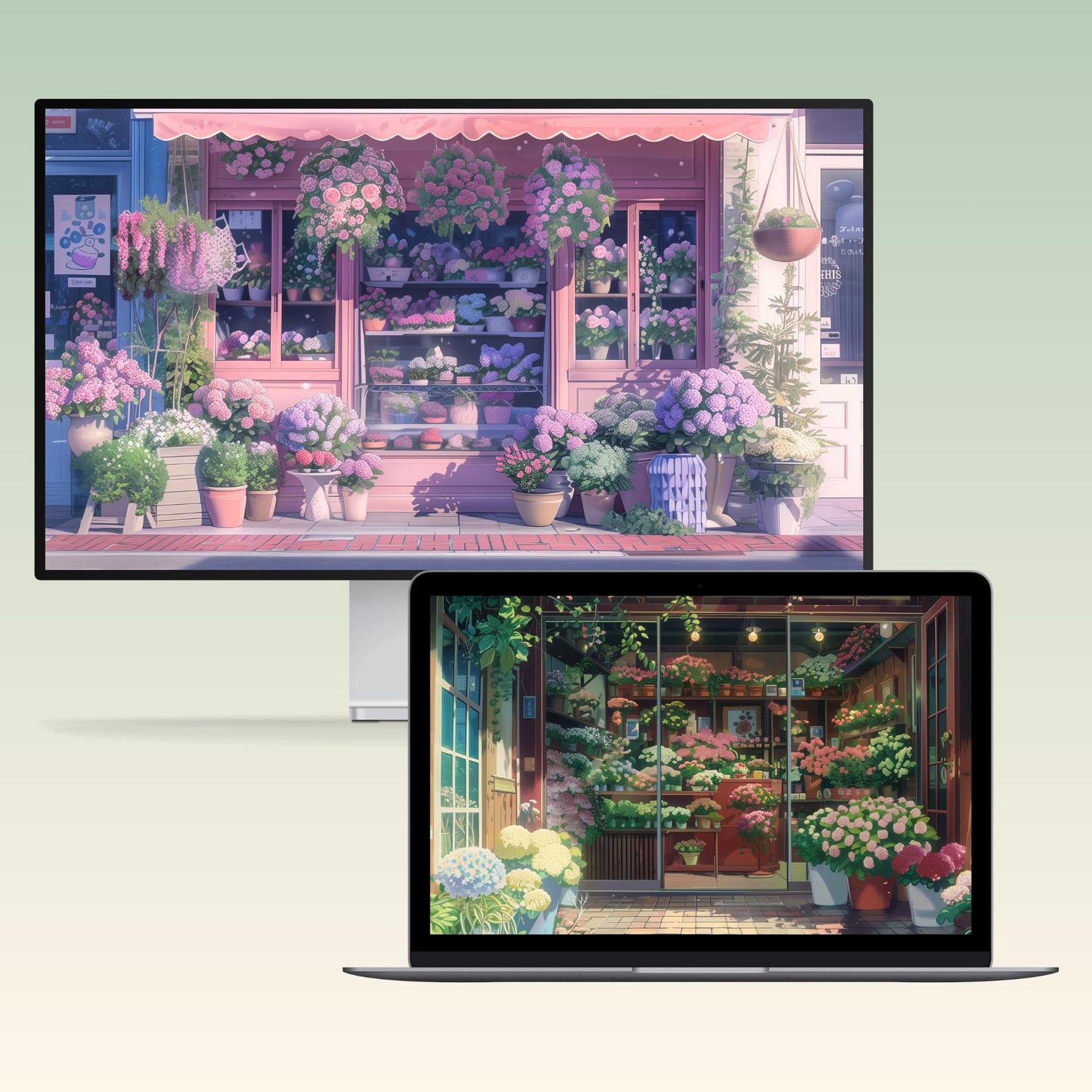 Flower Shop Wallpaper Laptop Wallpaper MacBook Wallpaper Anime ...