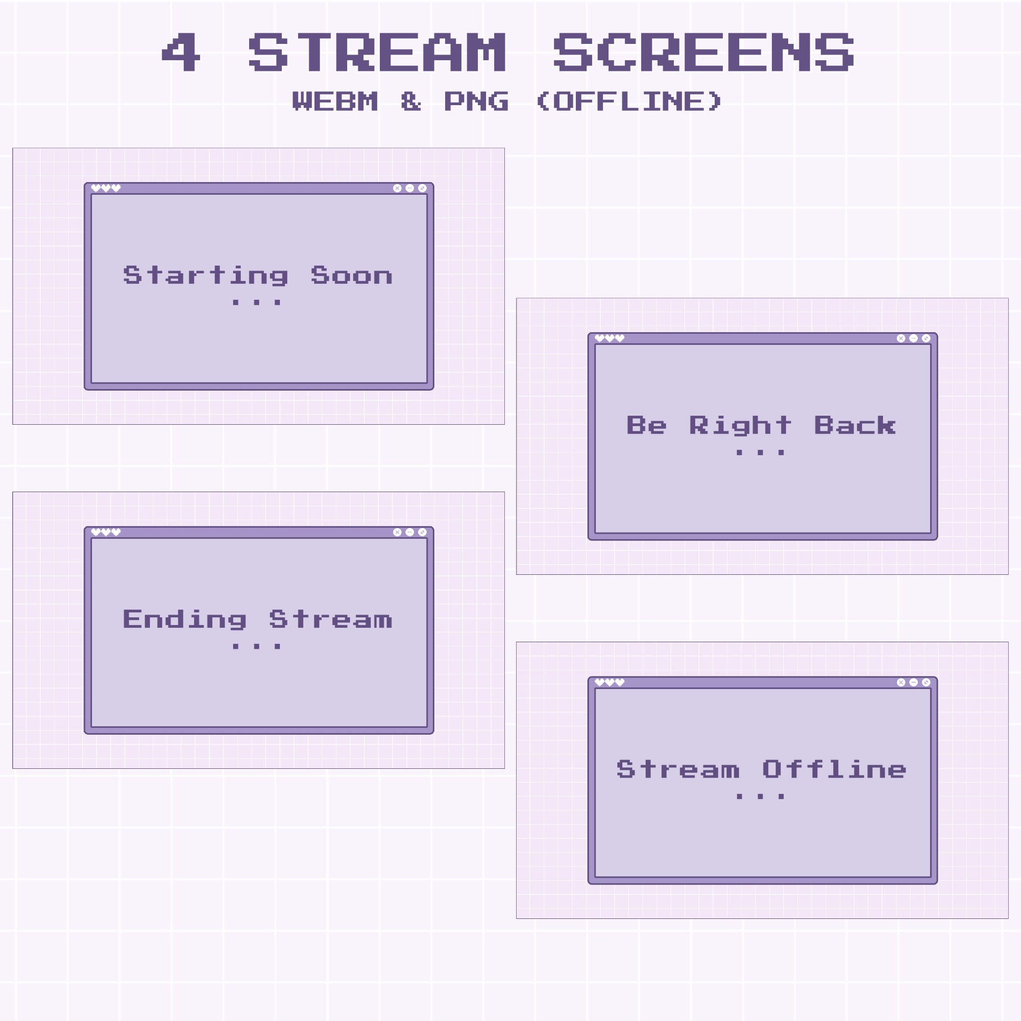 Purple Pixel Twitch Overlay Twitch Stream Package Animated Overlay ...