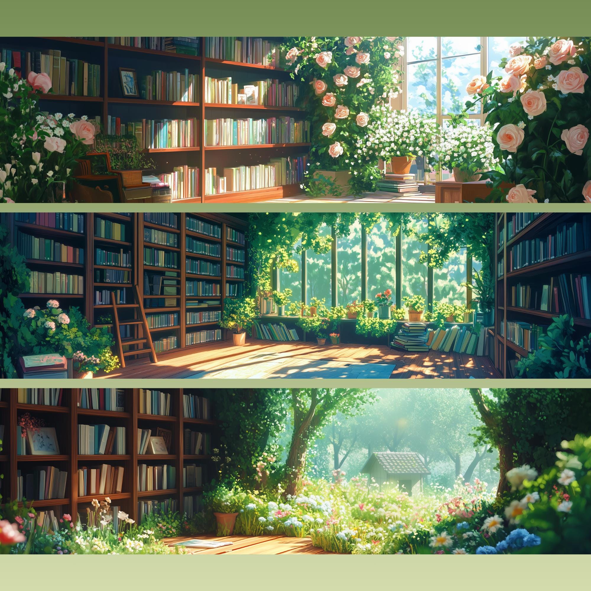 Cozy Library Super Ultrawide Wallpaper Ghibli Wallpaper Cozy Desktop ...