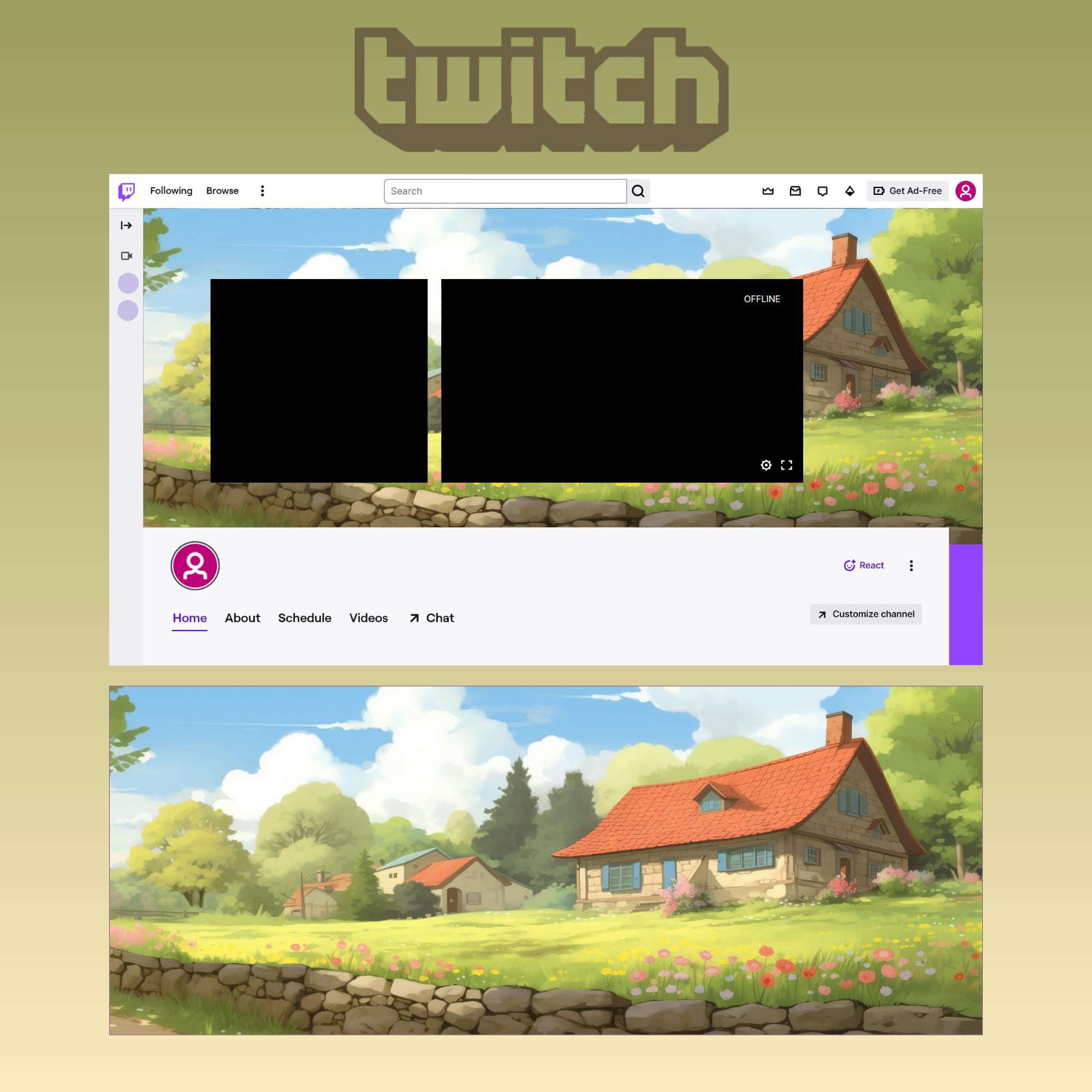 Spring Time Twitch Banners Halloween Twitch Banner Ghibli Ultrawide ...