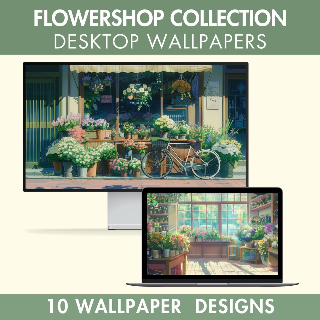 Flower Shop Wallpaper Laptop Wallpaper MacBook Wallpaper Anime ...