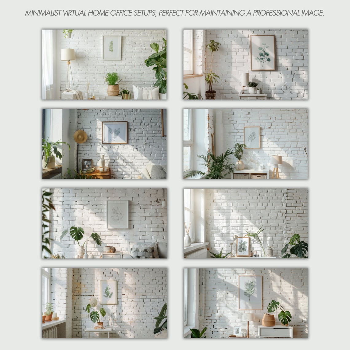 8 Zoom Background White Brick Wall Zoom Office Background Virtual Zoom ...