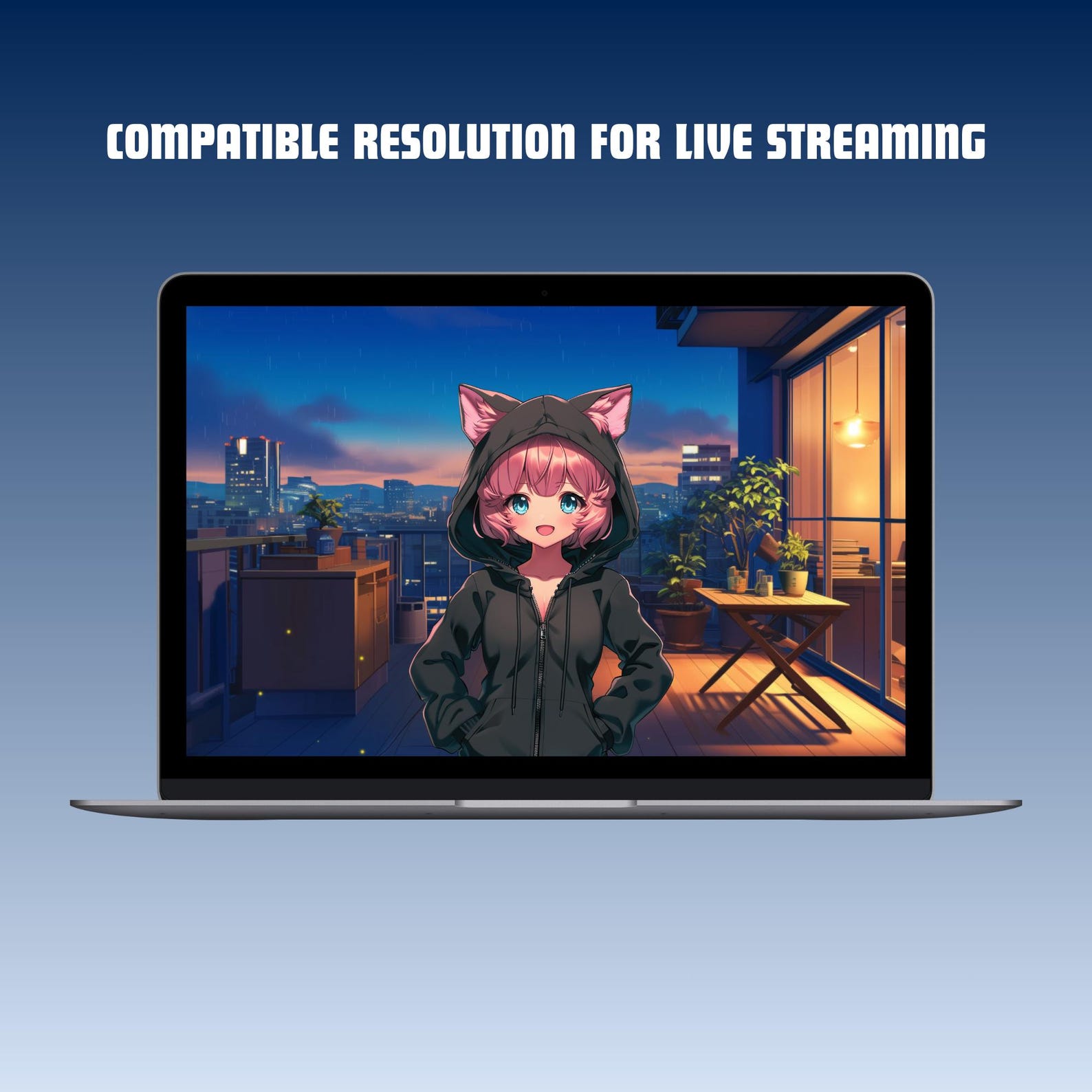 Vtuber Animated Background Cozy Balcony Rain Vtuber Background Cozy ...