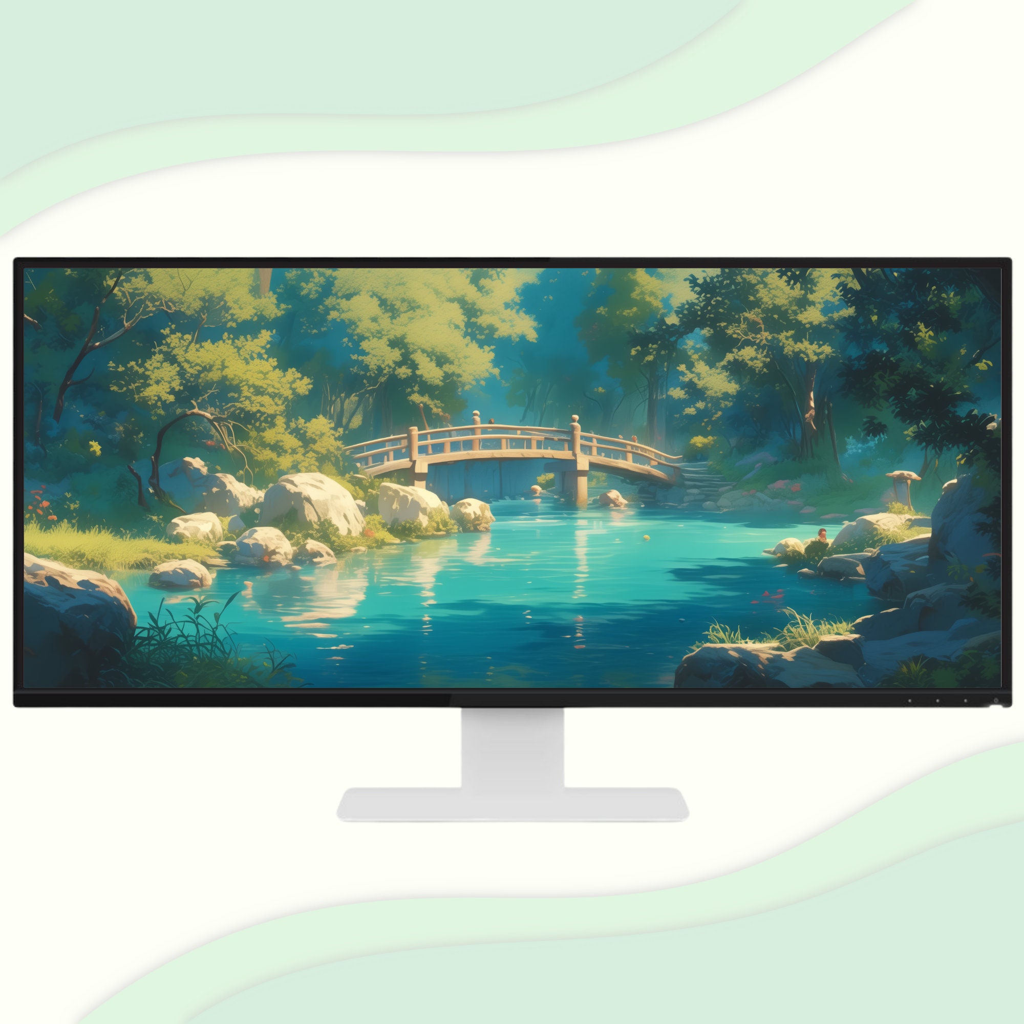 Studio Ghibli Inspired Ultrawide Wallpaper Desktop Wallpaper Desktop ...