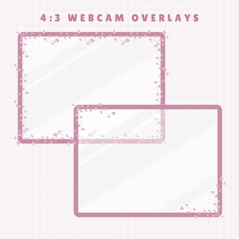 Simple Pink Vines Webcam Overlay Simple Webcam Border Twitch Webcam ...