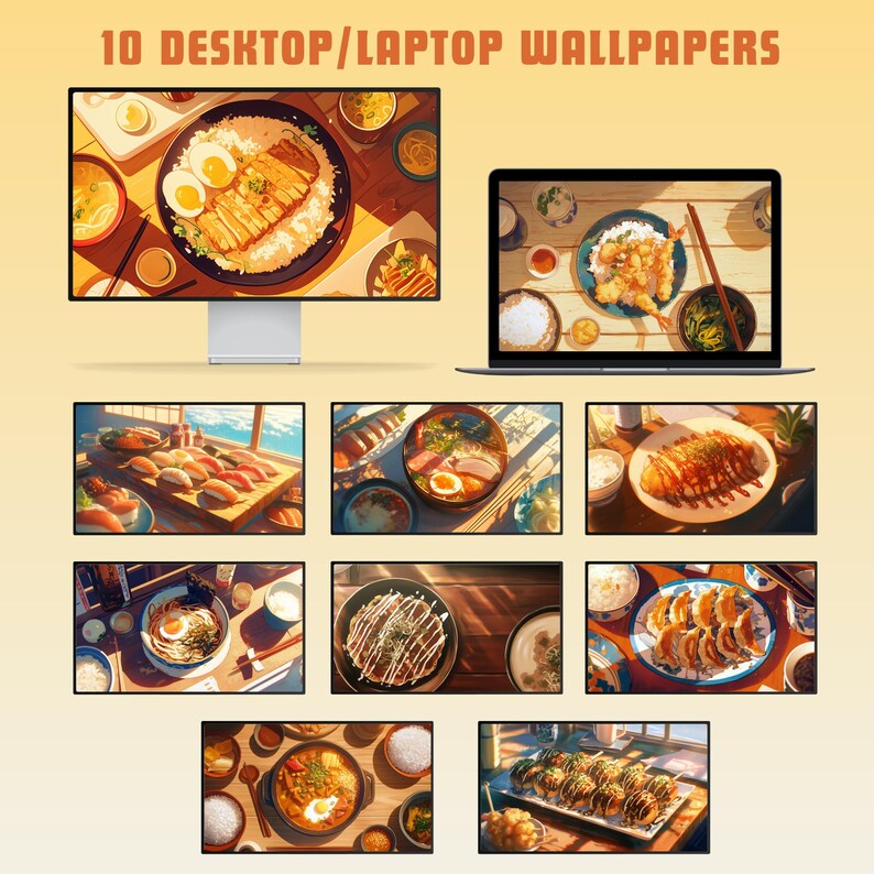 Anime Manga Foods Wallpaper Bundle Desktop Wallpaper MacBook Wallpaper ...