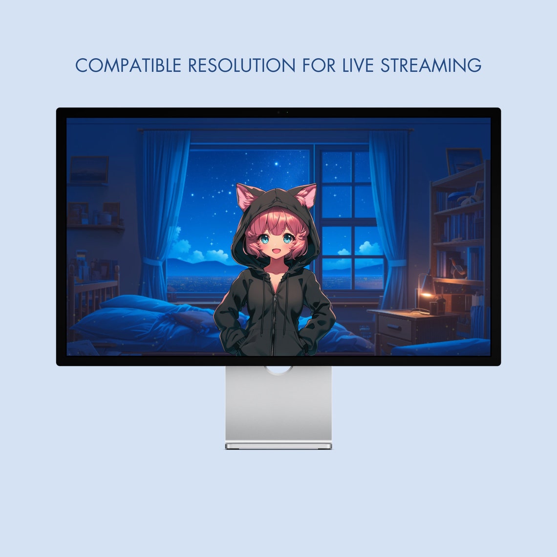 Vtuber Animated Background Starry Sky View Cozy Twitch Overlay Vtuber ...