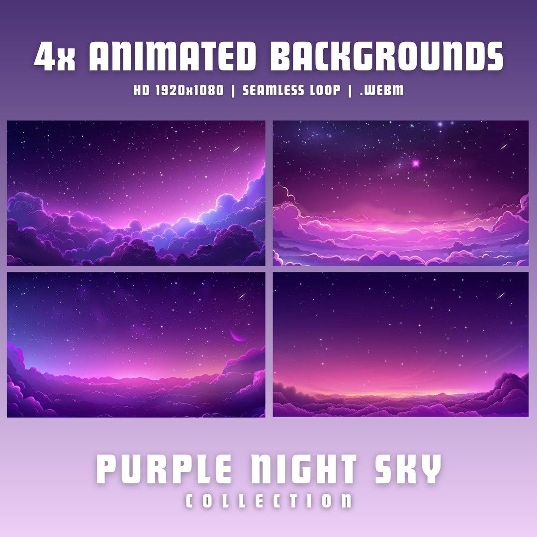 Vtuber Background Purple Vtuber Animated Background Purple Night Twitch ...