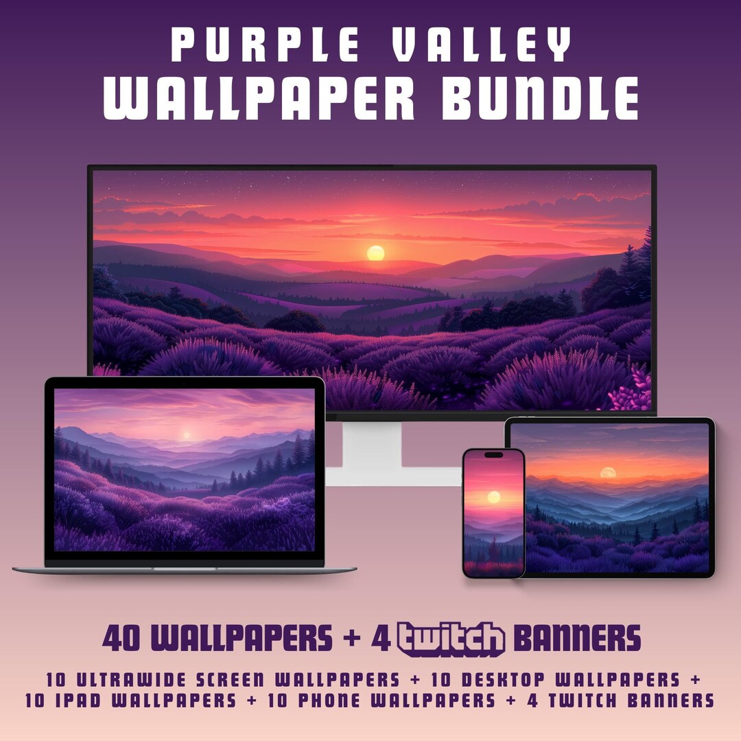 Purple Valley Wallpaper Bundle Purple Desktop Wallpaper MacBook ...