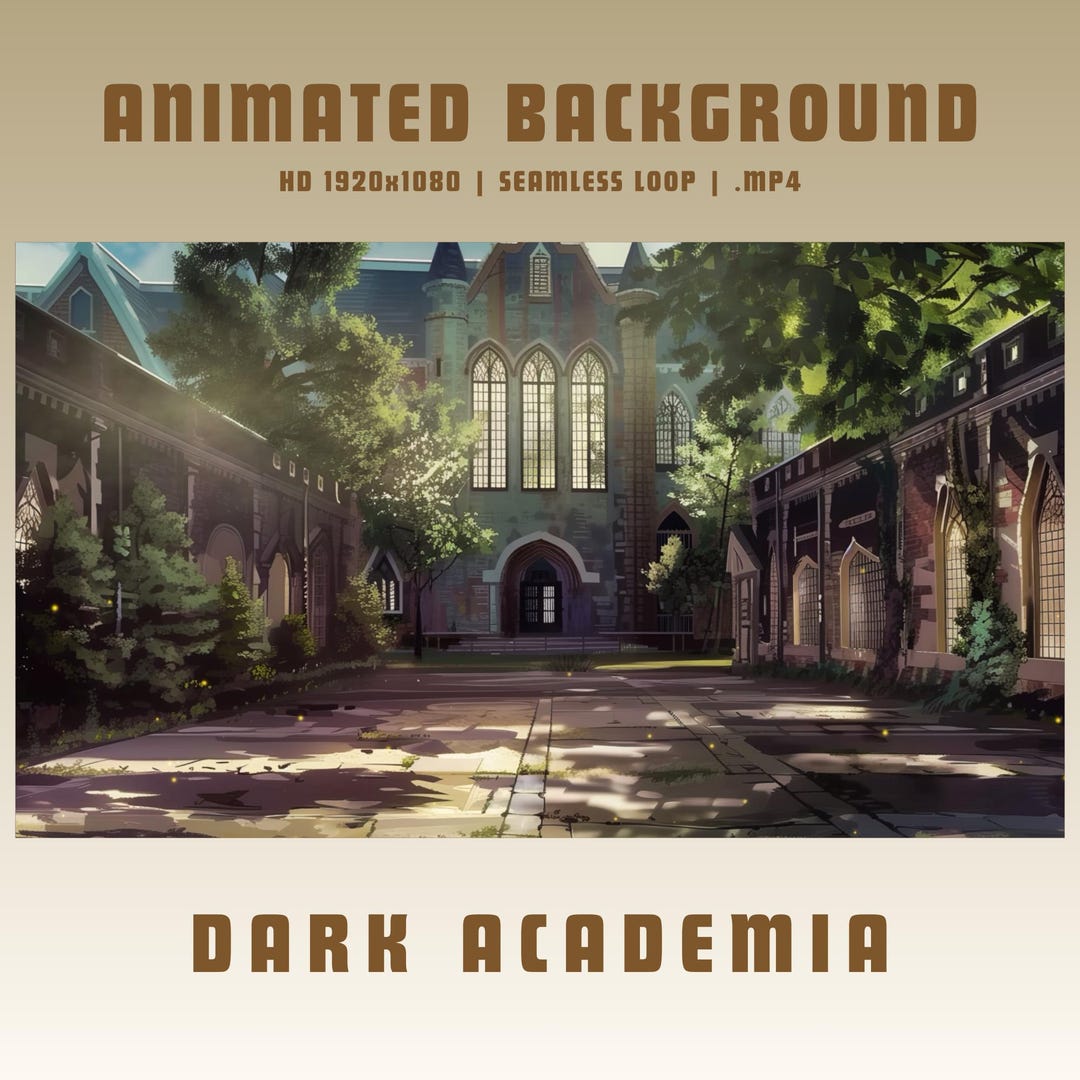 Vtuber Animated Background Dark Academia Vtuber Background Twitch ...