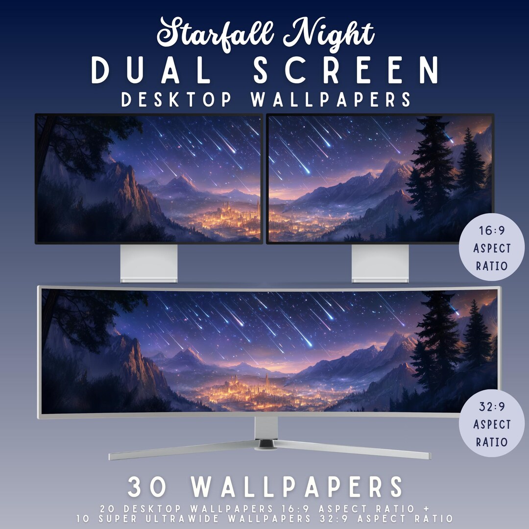 Starfall Velaris Inspired Dual Screen Desktop Wallpaper City of ...