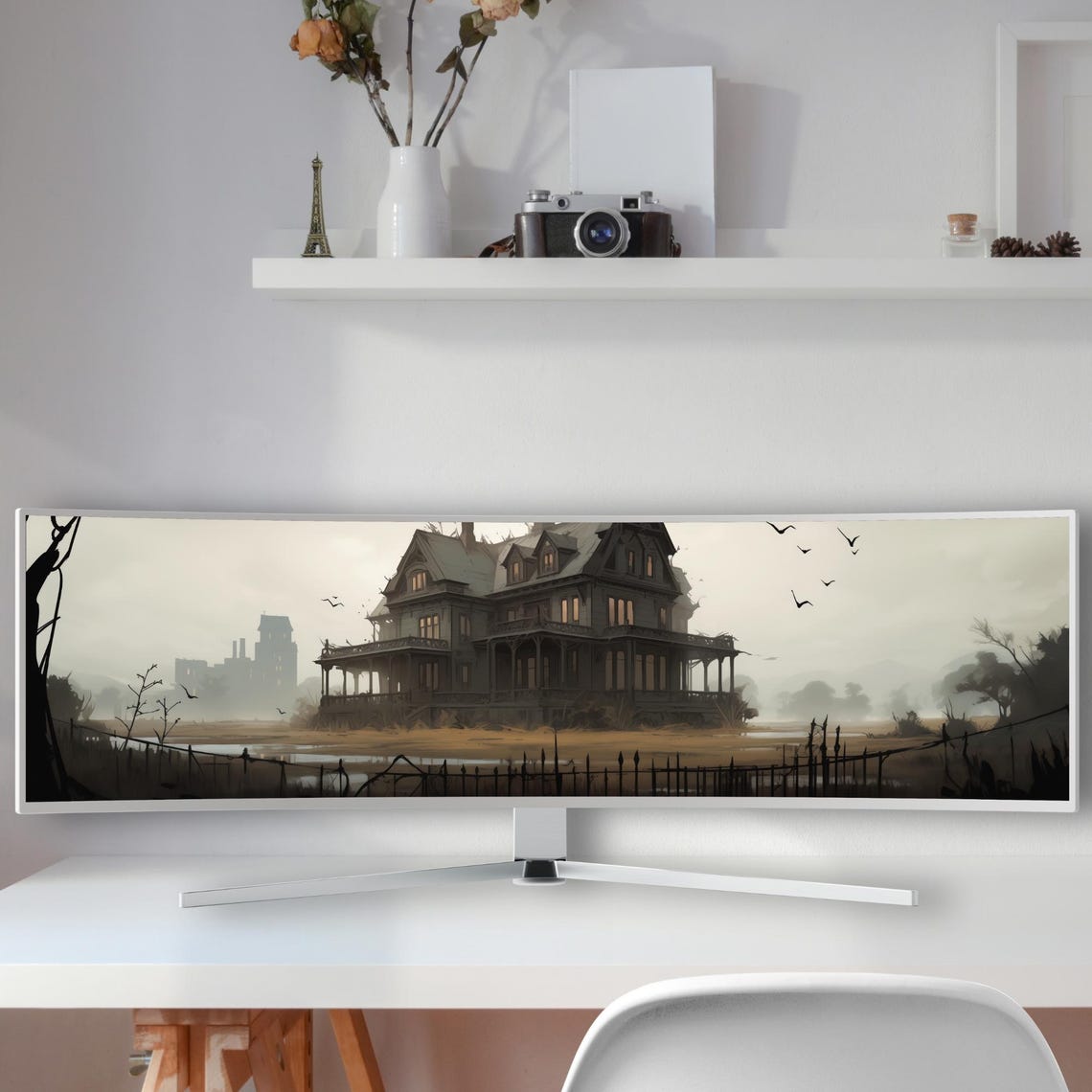 Spooky Super Ultrawide Wallpaper Halloween Wallpaper Desktop Wallpaper ...