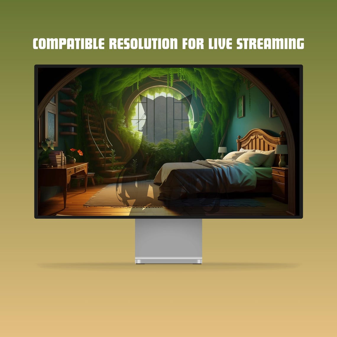 Vtuber Animated Background Forest Room Animated Background Green ...