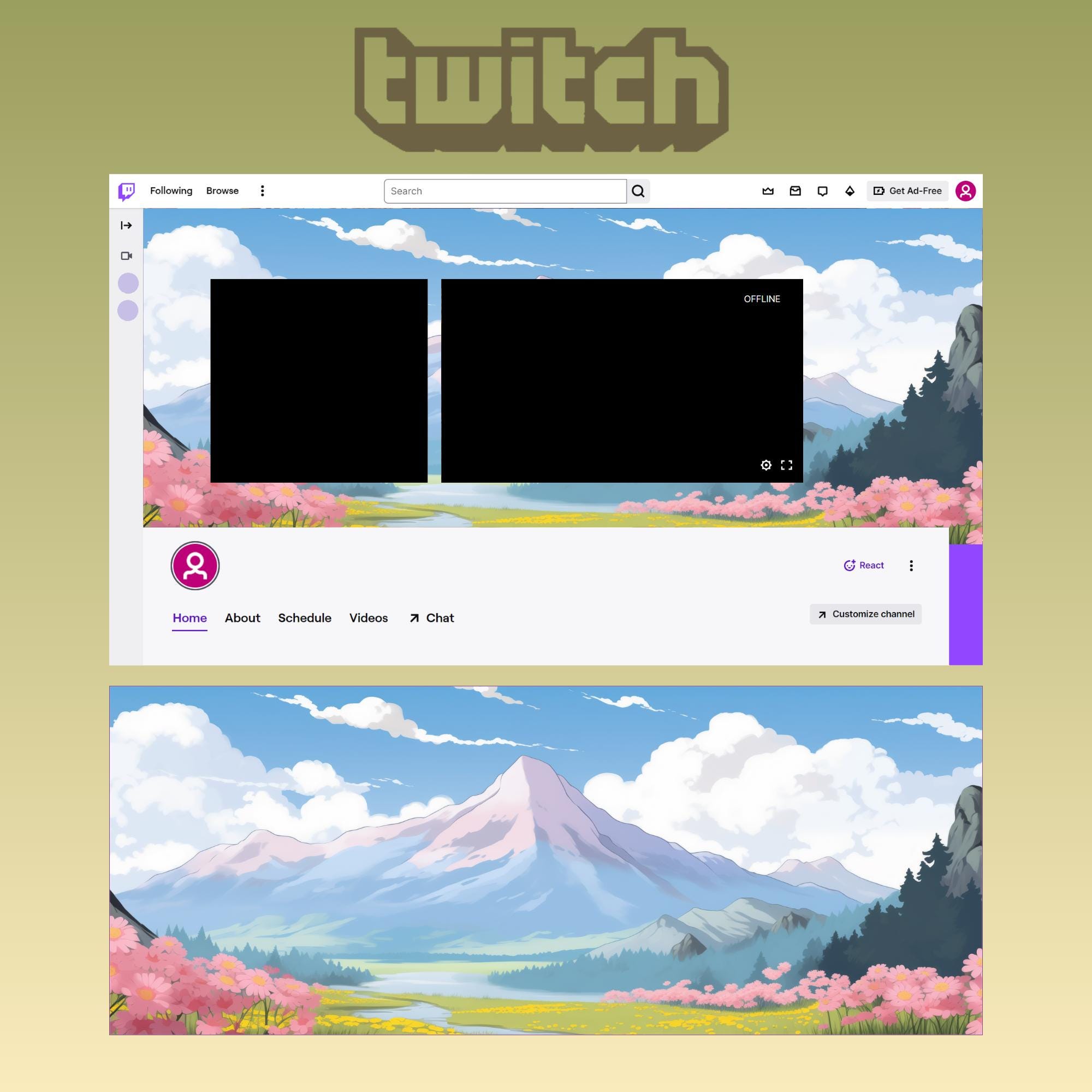 Spring Time Twitch Banners Halloween Twitch Banner Ghibli Ultrawide ...